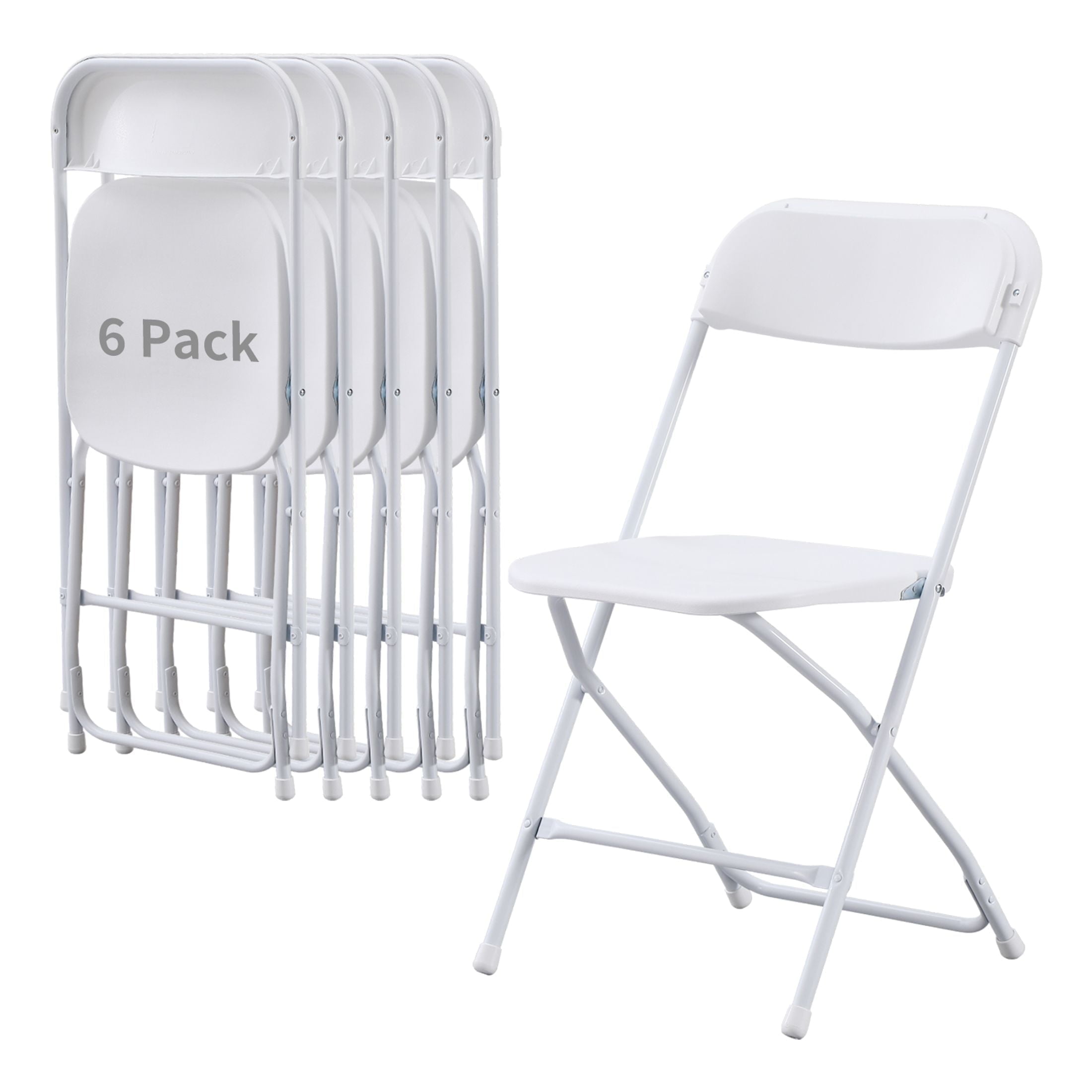 BOOSDEN Set of 6 plastic folding chairs with metal frame - Commercial ...