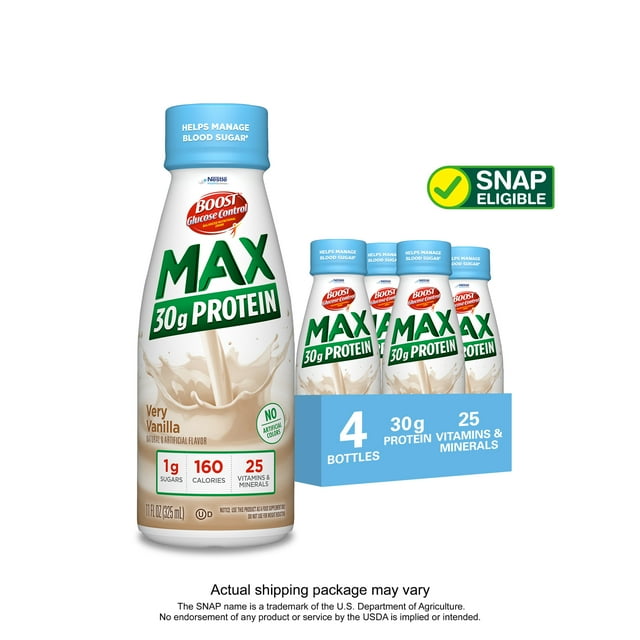 BOOST Glucose Control Max 30 g Protein Nutritional Drink, Very Vanilla ...