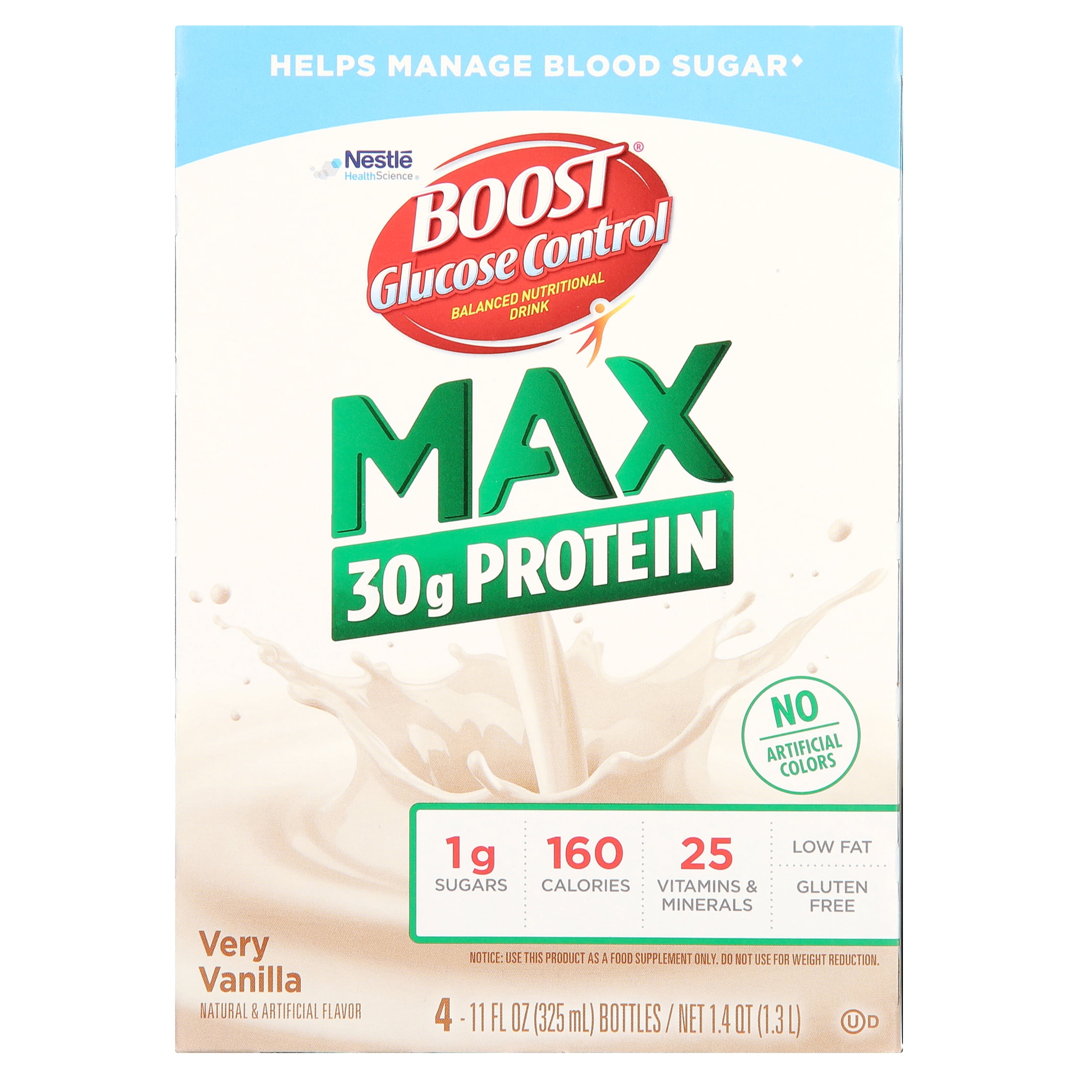 BOOST Glucose Control Max 30 g Protein Nutritional Drink, Very Vanilla ...