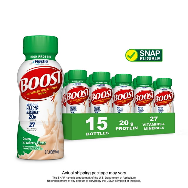 BOOST High Protein Nutritional Drink, Creamy Strawberry, 20g Protein ...