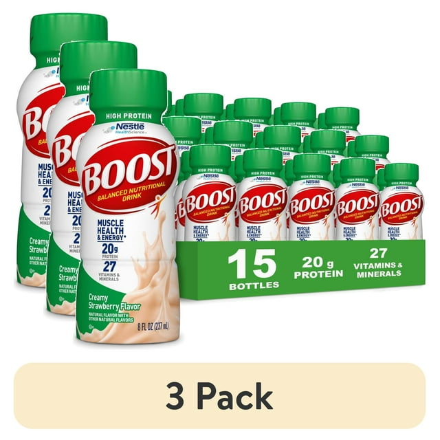 (3 pack) BOOST 20g High Protein Nutritional Drink Shakes, Creamy ...