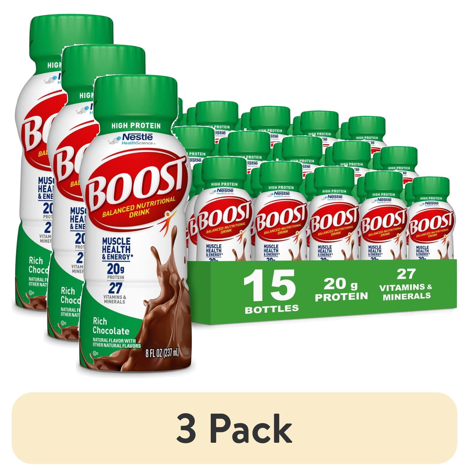 (3 pack) BOOST 20g High Protein Nutritional Drink Shakes, Rich ...