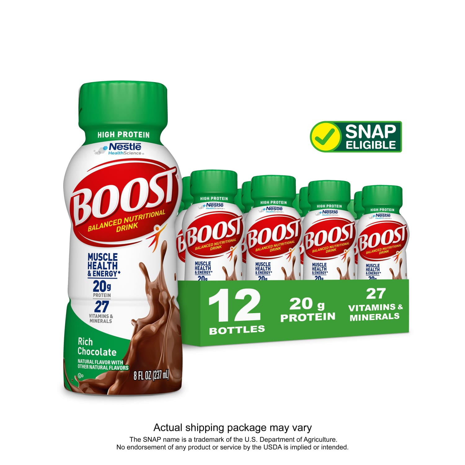 BOOST High Protein Nutritional Shake, Sugar-Free, Rich Chocolate, 20g ...