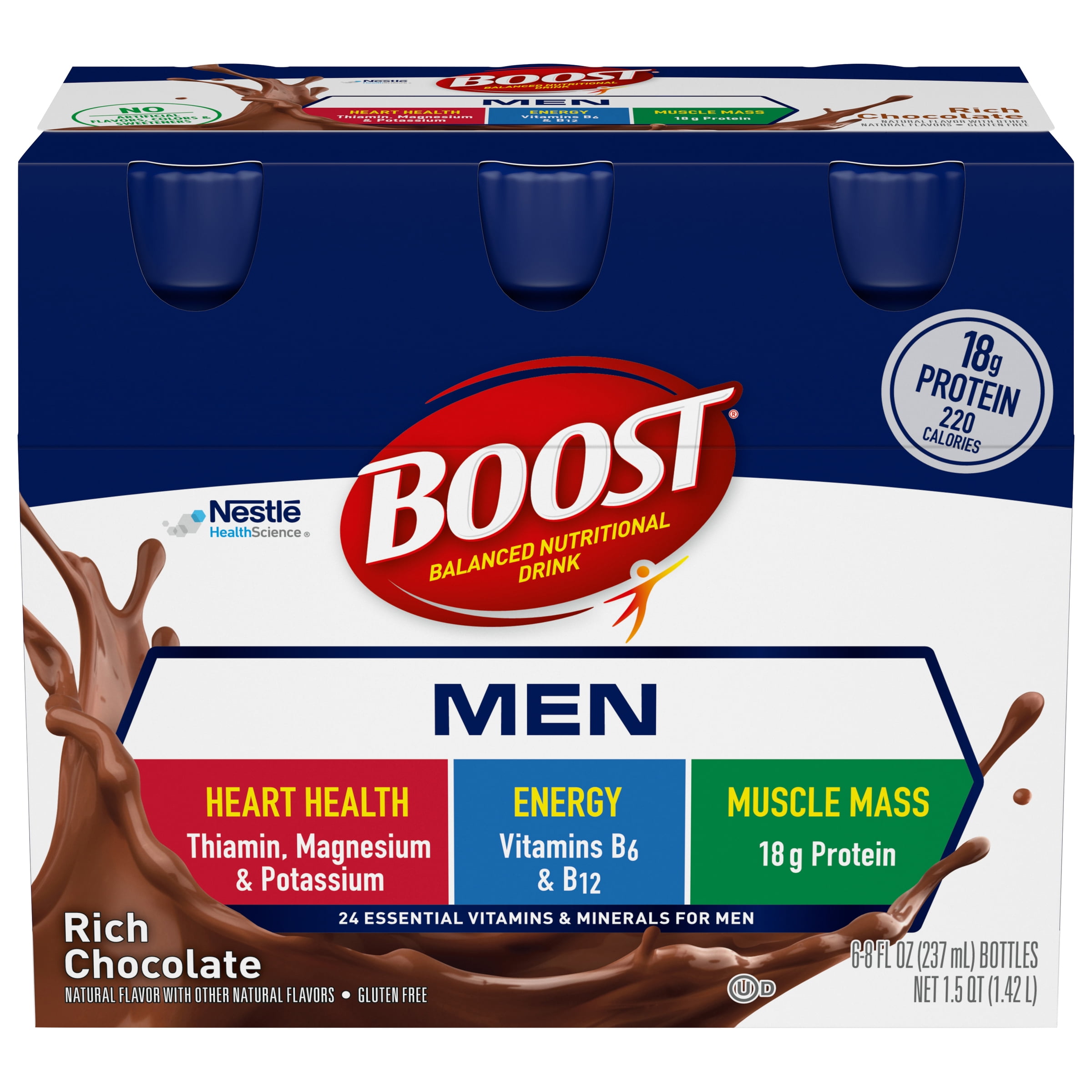 BOOST MEN Rich Chocolate 6-8 fl. oz. Bottles - Walmart.com
