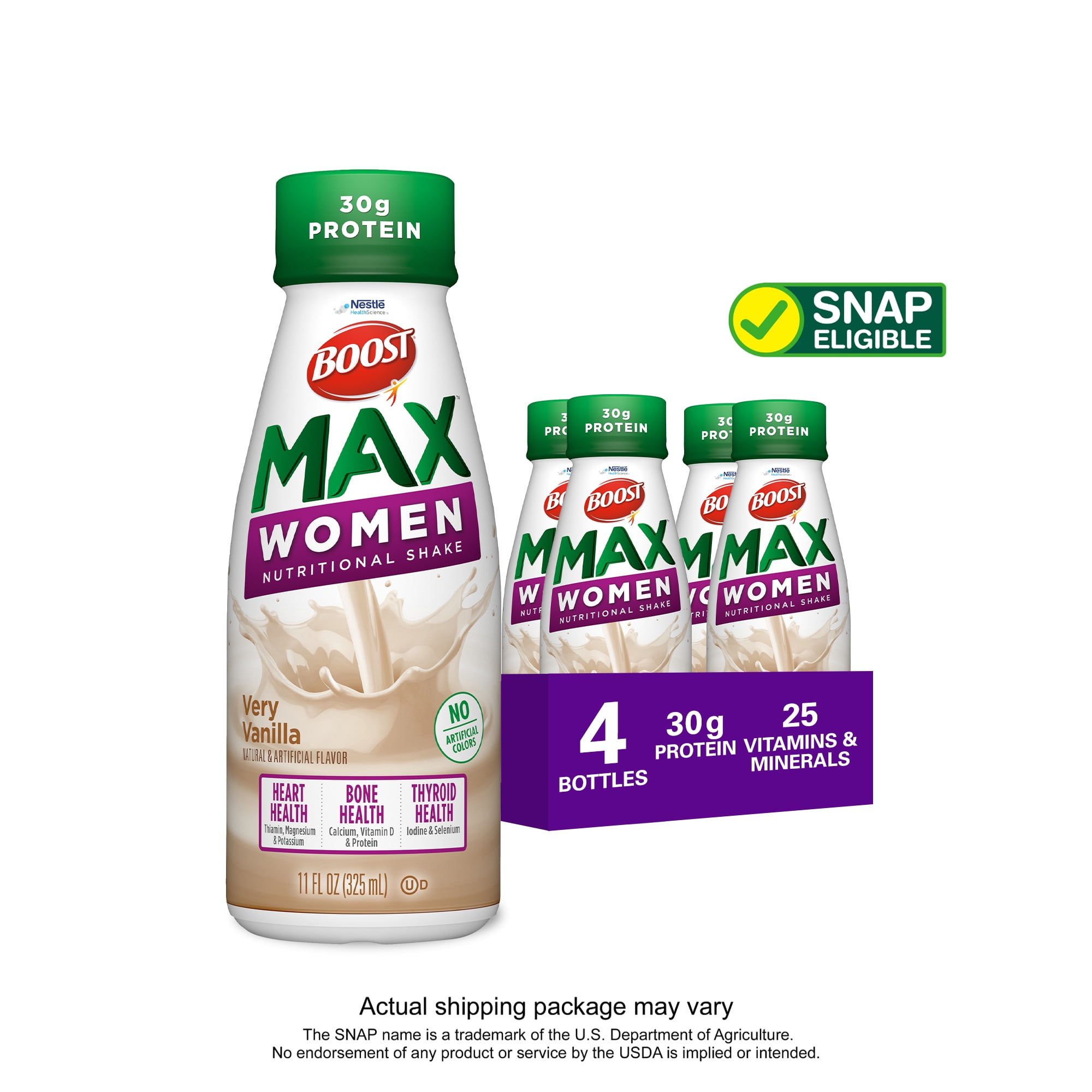 BOOST Max Women Ready to Drink Nutritional Shake, Very Vanilla, 4 - 11 ...