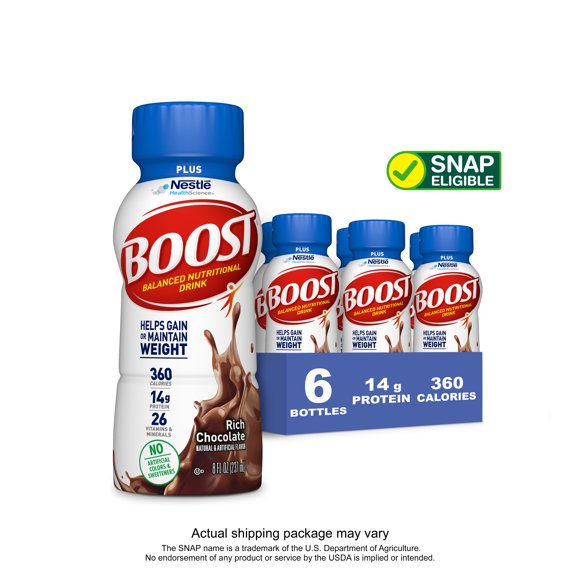 BOOST Plus Ready to Drink Nutritional Drink, Rich Chocolate Nutritional ...