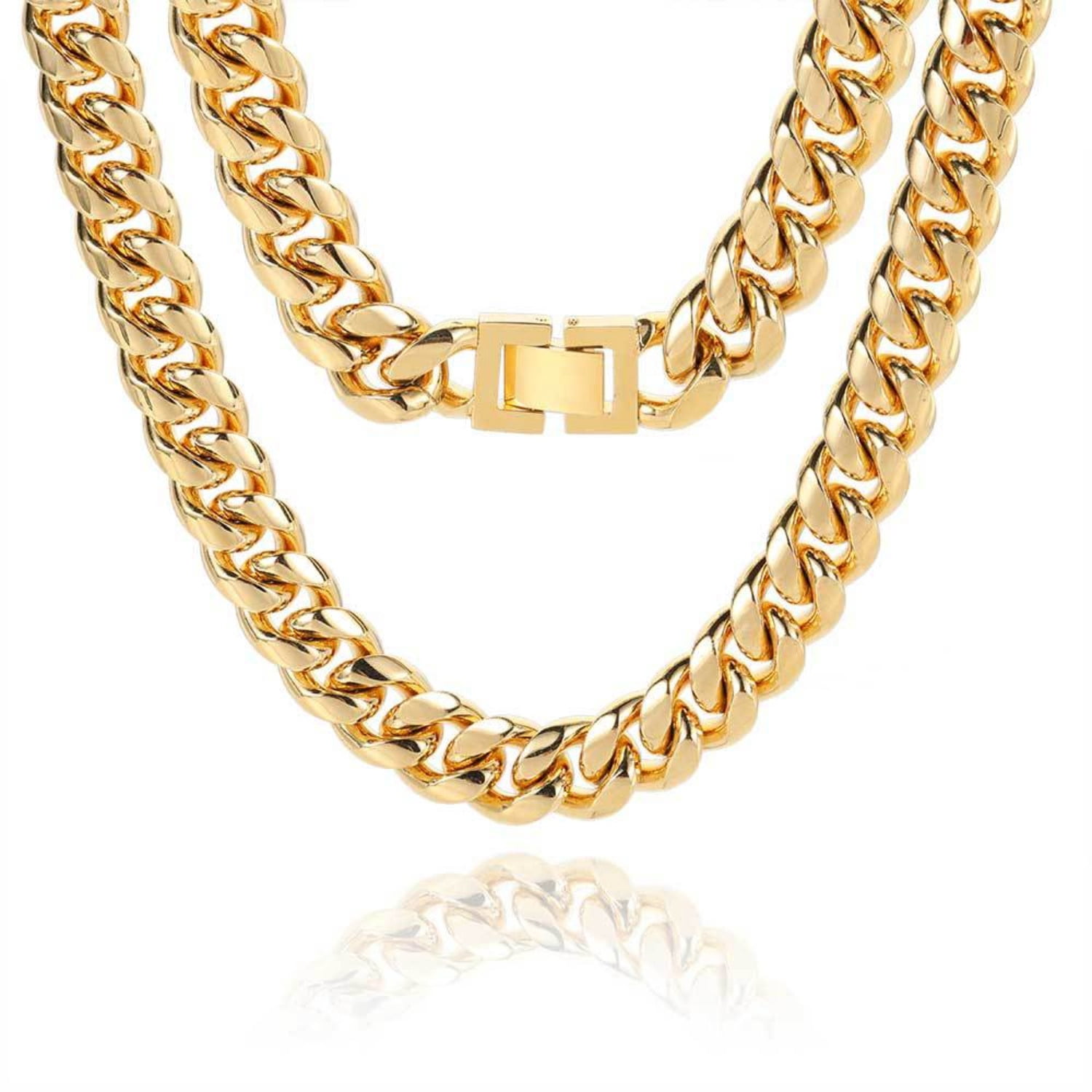 BOOTOOL Cuban Link Chain for Men, 6/8/10/12/14/16/18mm, Gold or Silver ...
