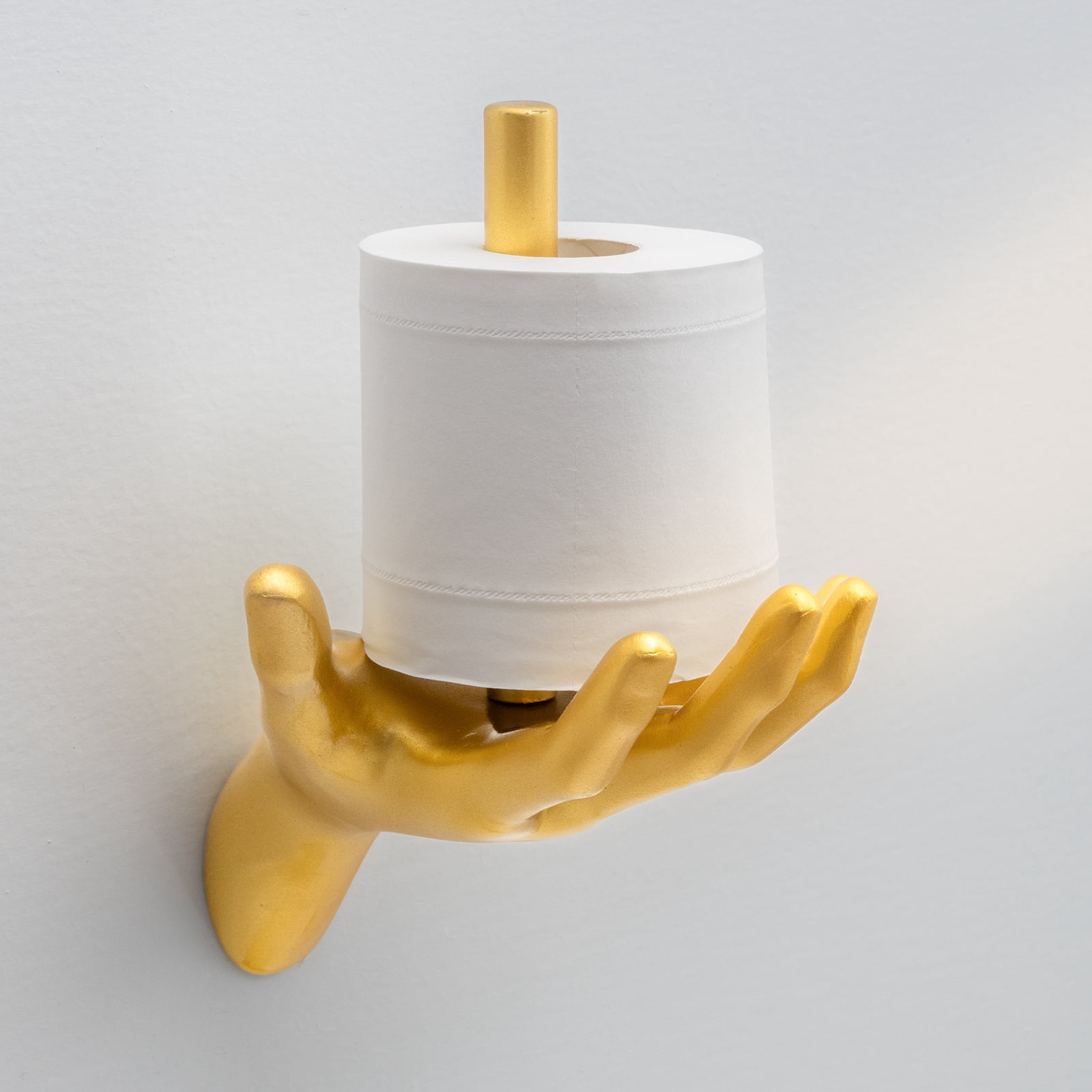 BOOXMIMI Gold Hand Toilet Paper Holder Wall Mount - Modern Unique ...