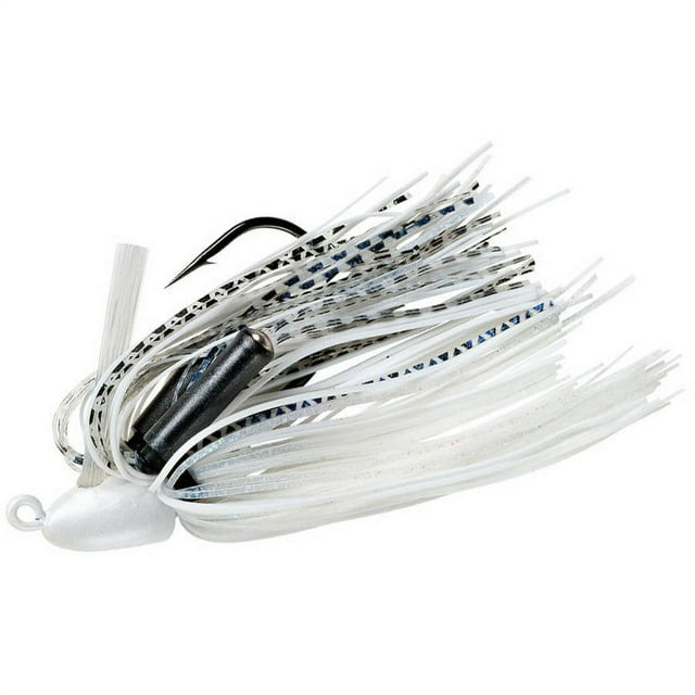 BOOYAH Boo Jig - Pearl White Shad - 1/2oz Weedless Rattles Bass Lure ...