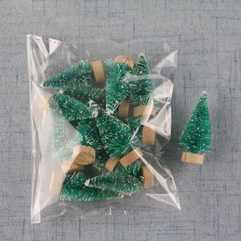 BOPORO 12Pack Artificial Mini Christmas Trees Bottle Brush Mini Trees ...