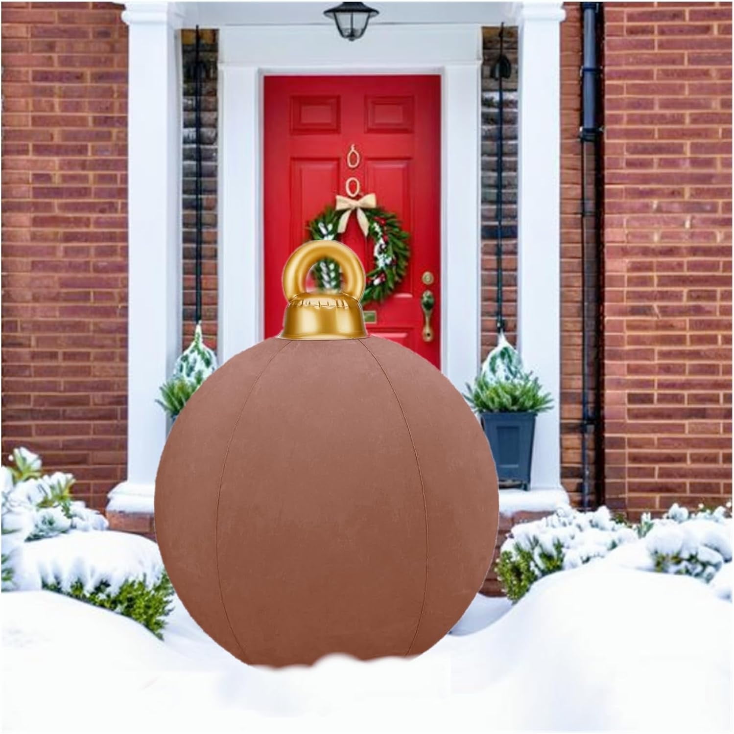 BOPORO 3 PCS 24" Velvet Christmas Inflatable Ball Ornament Giant Xmas ...