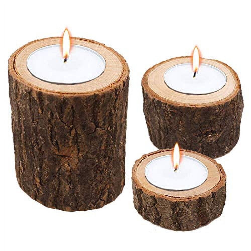 BOPORO 3 Pcs Glass Candle Holders for Pillar & Taper Candle Elegant ...