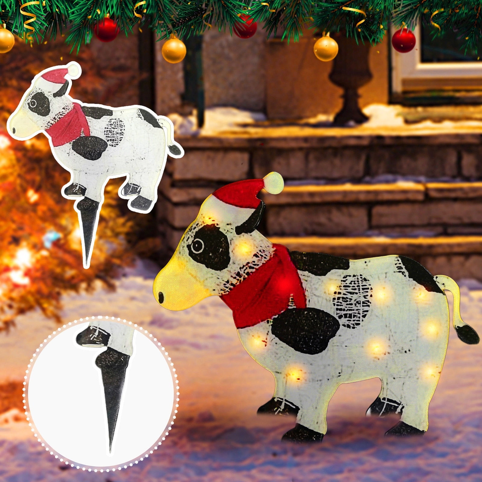 BOPORO Christmas Yard Decorations Dog,Christmas Garden Stakes Lighted ...