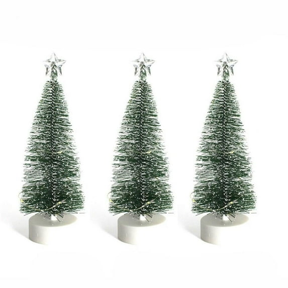 BOPORO Christmas sale! Mini LED Christmas Tree, 3 Pcs Glitter Desktop ...