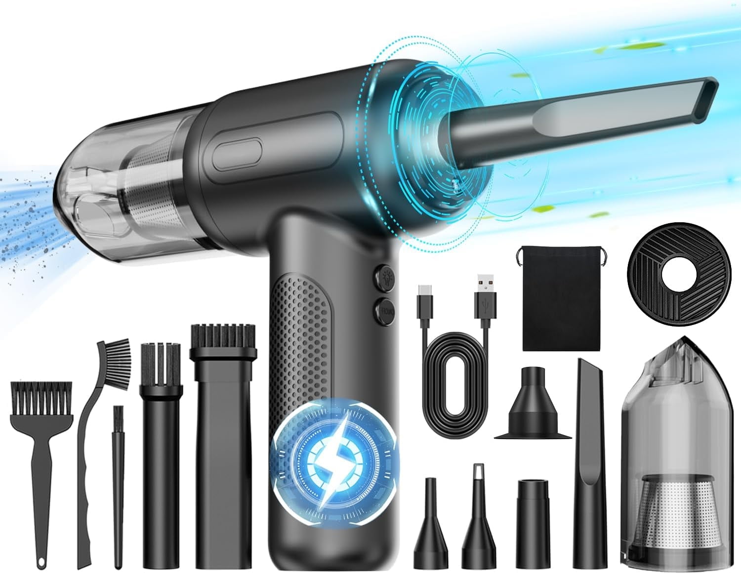 BOPORO Compressed air Duster, 2 in 1 150000RPM Cordless Air Duster with ...