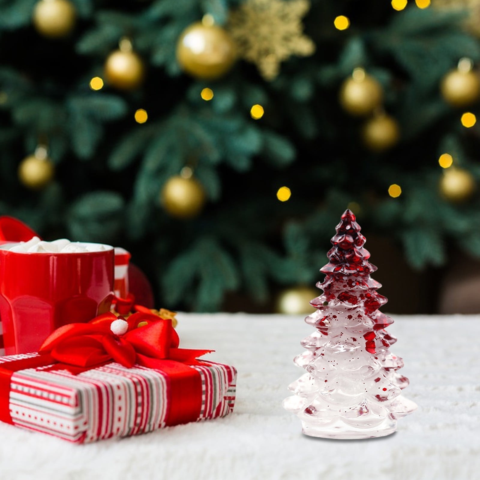 BOPORO Mini Christmas Tree Tabletop Ceramic Christmas Tree Christmas ...