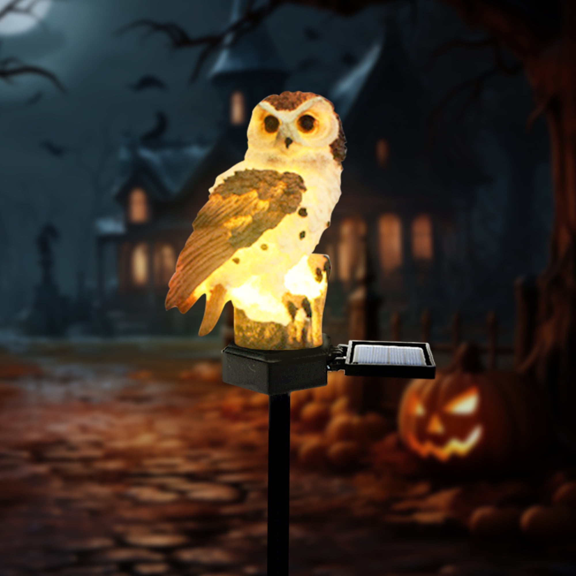 BOPORO Outdoor LED Garden Owl Solar Lights for Pathway Yard Lawn ...