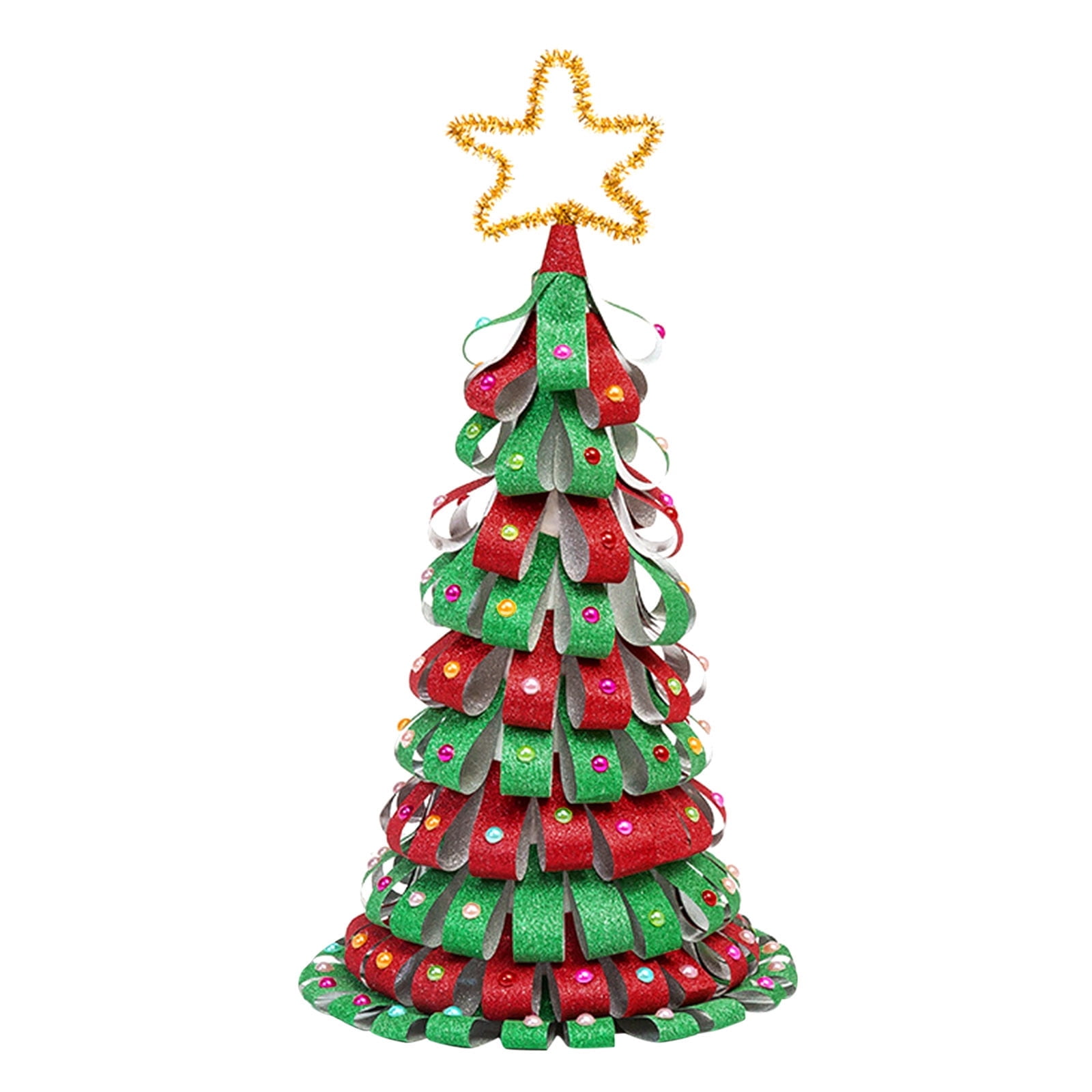 BOPORO Pre-lit Decorated Tabletop Christmas Tree, Christmas Themed ...