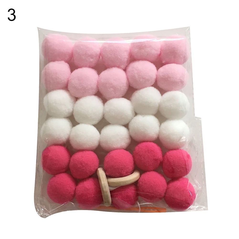 BOPORO Wool Felt Ball Garland Colorful Pom Pom Garland Handmade 6.5 ...