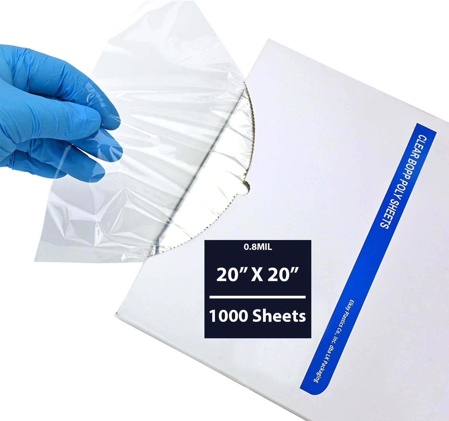 BOPP Poly Sheets, 0.8 Mil 20" X 20" & 1000 Bags | Clear Food Wrap ...