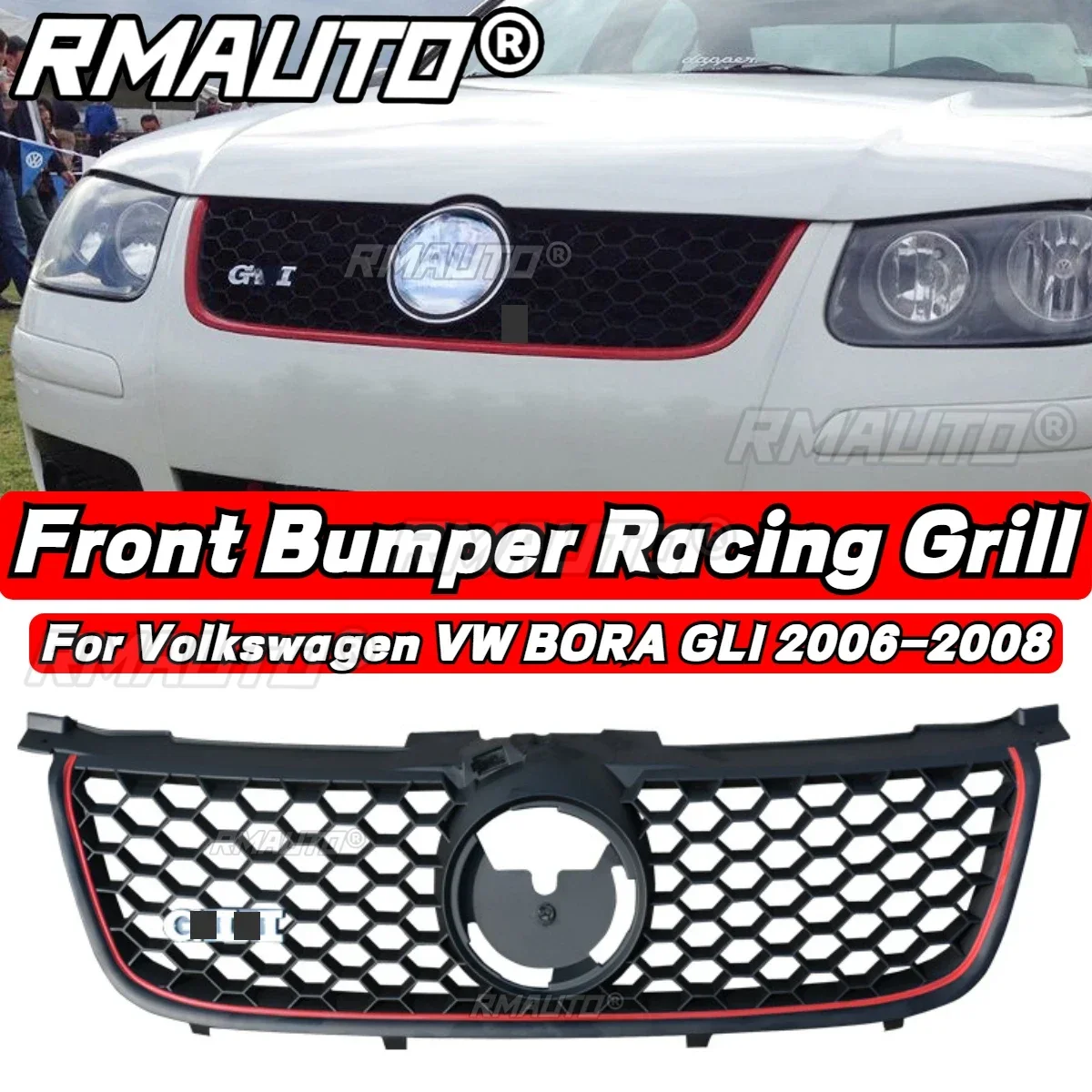 BORA Grill Carbon Fiber Front Bumper Grille Honeycomb Racing Grill For ...