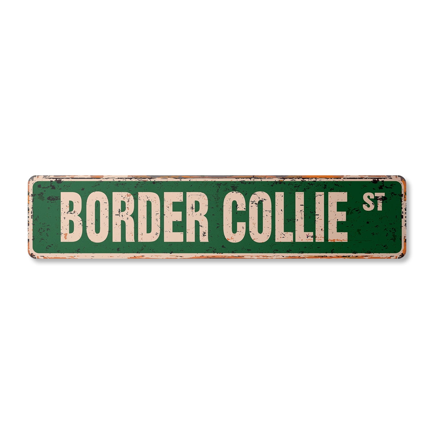 BORDER COLLIE Vintage Plastic Street Sign pet herding dog vet lover ...