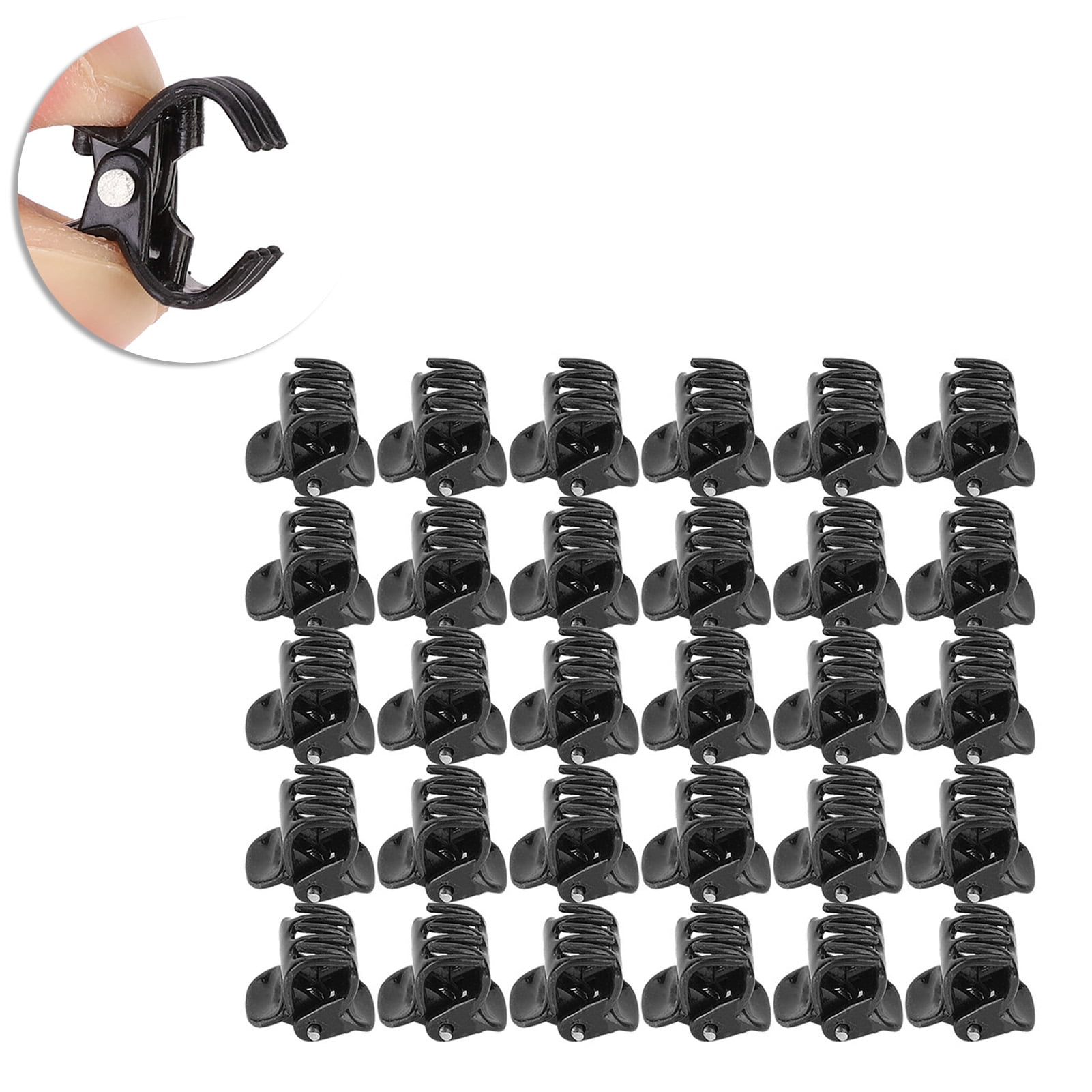 BORDSTRACT Mini Claw Hair Clips, 100PCS Black Plastic Tiny Clamp Clips ...