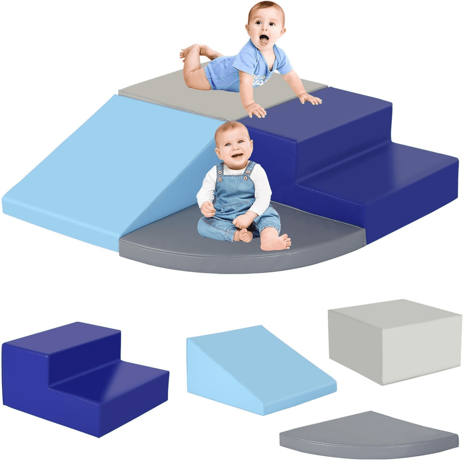 BORGEBY 4-Piece Toddler Climbing Toys Indoor,Soft Foam Climbing blocks ...
