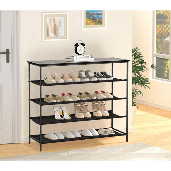 BORGEBY 5 Tier Shoe Rack,Shoe Bench-Style Storage Rack for Entryway ...