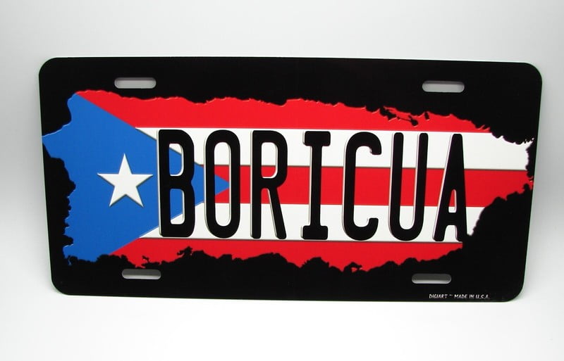 BORICUA PUERTO RICO FLAG ISLA DEL ENCANTO METAL CAR LICENSE PLATE ...