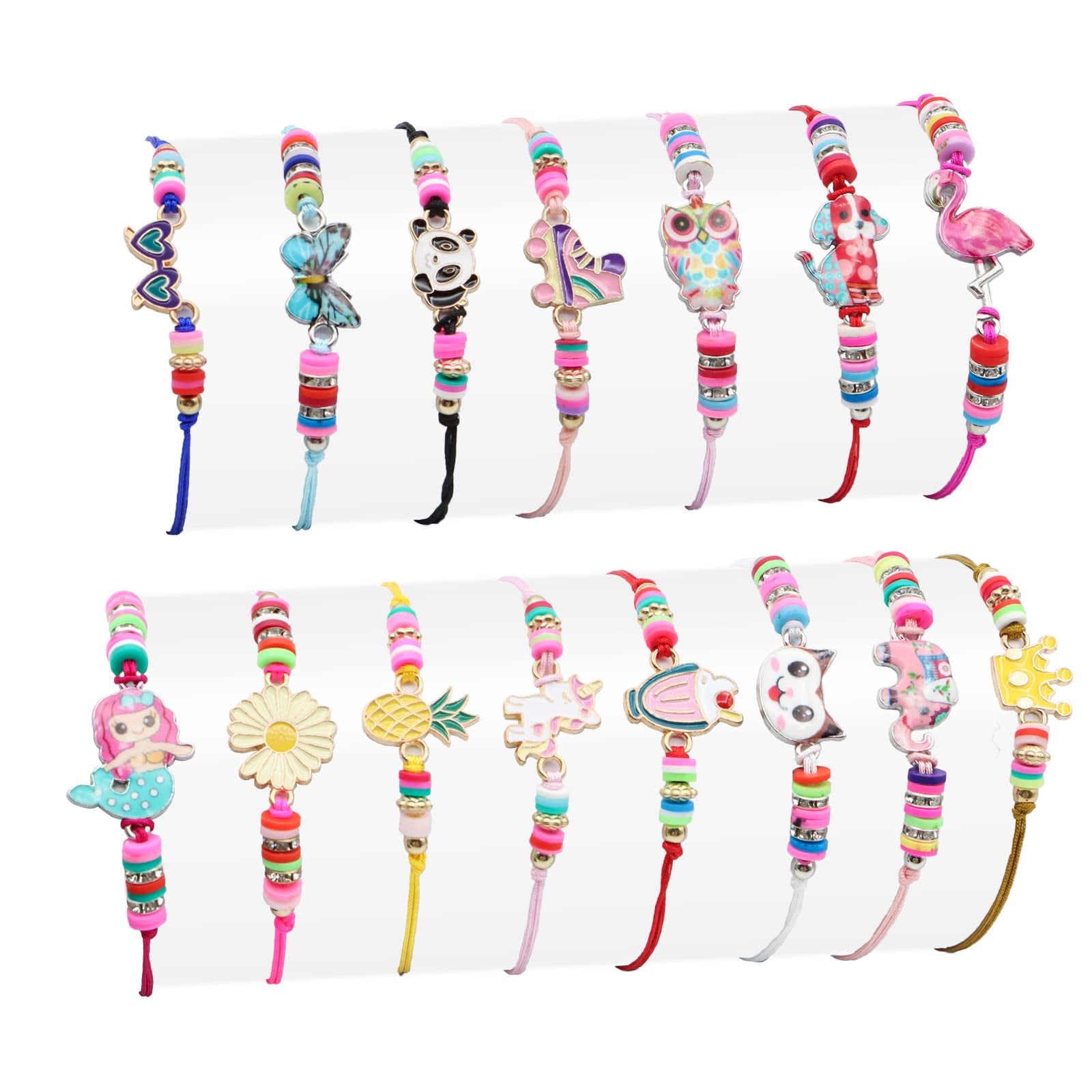 BORISCA 15pcs Friendship Bracelets for Kids, Adjustable Braided Unicorn ...