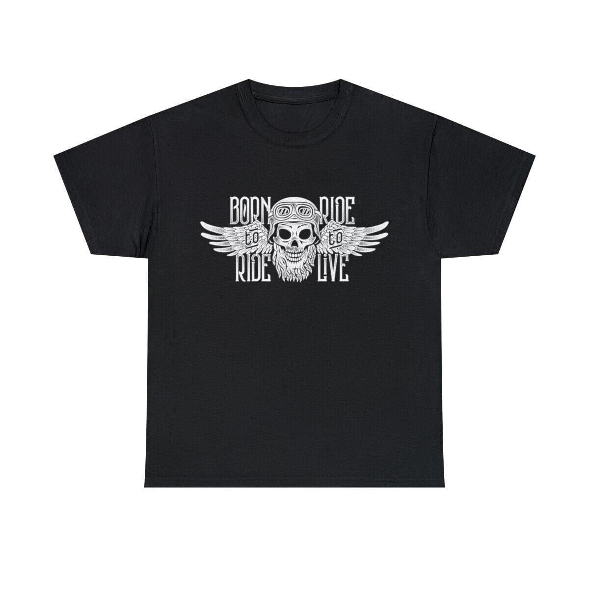 BORN TO RIDE RIDE TO LIVE BIKER MOTORCYCLE Heavy Cotton Tee - Walmart.com