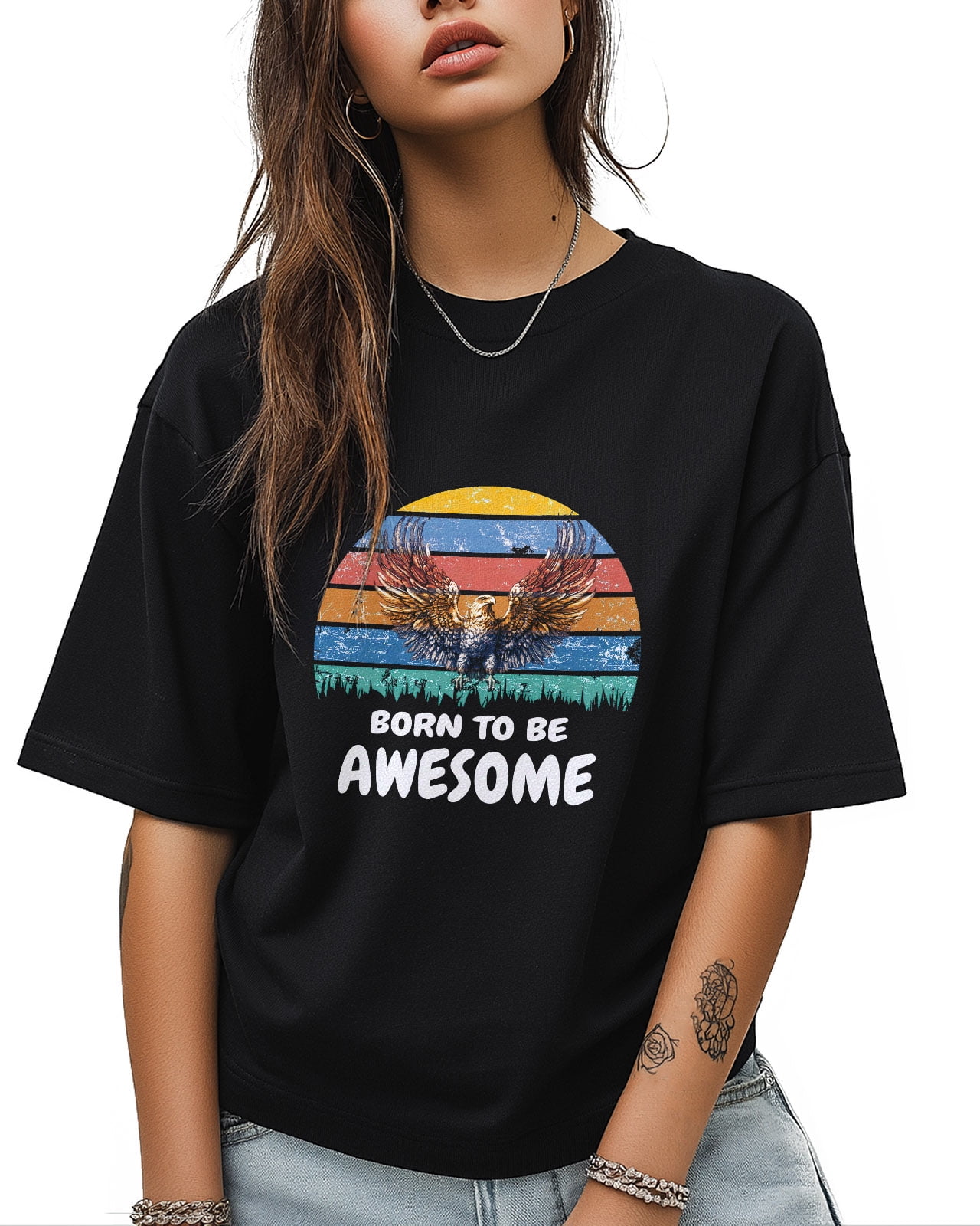 BORN TO T Shirts for Women Short Sleeve Cotton Crewneck T-Shirt BE ...