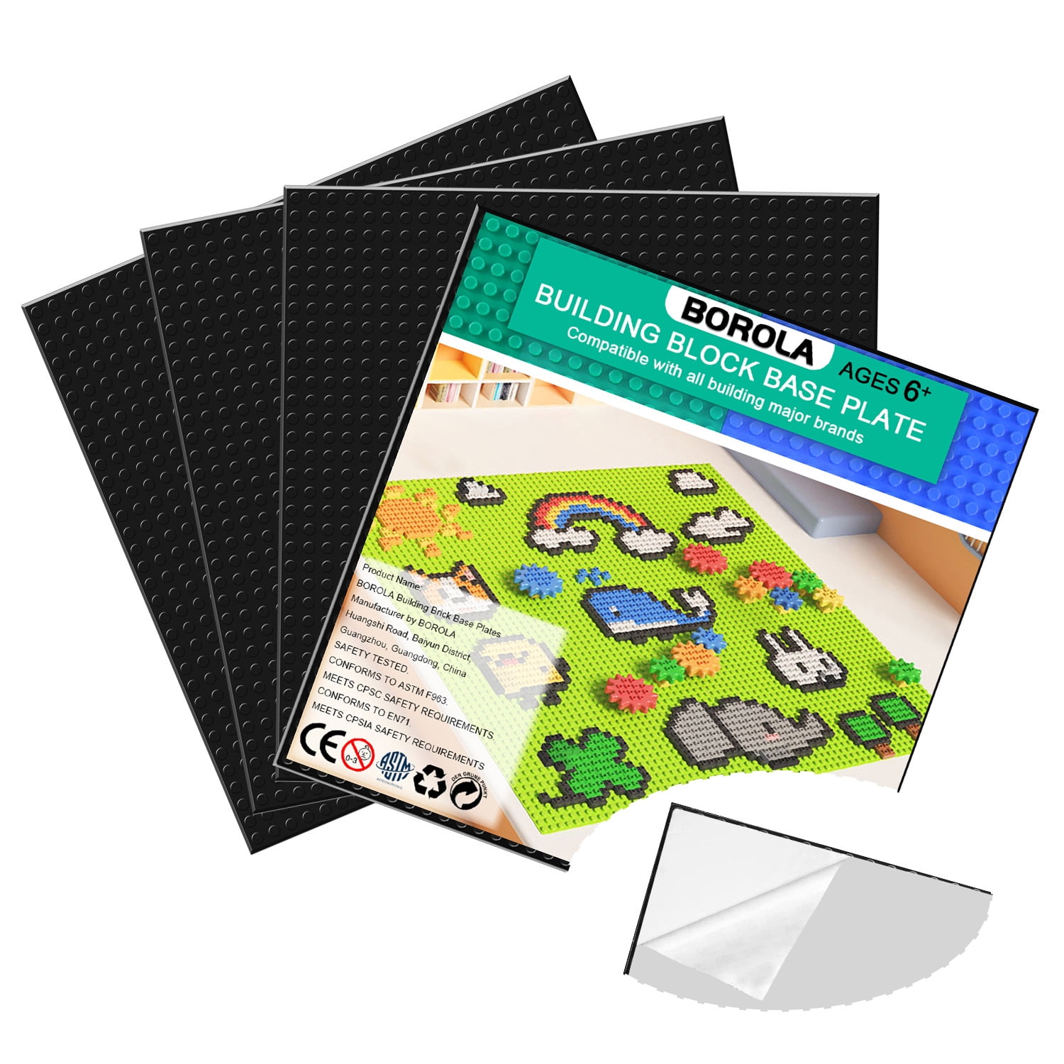 BOROLA 10" x 10" Classic Self Adhesive Peel-and-Stick Building Brick ...