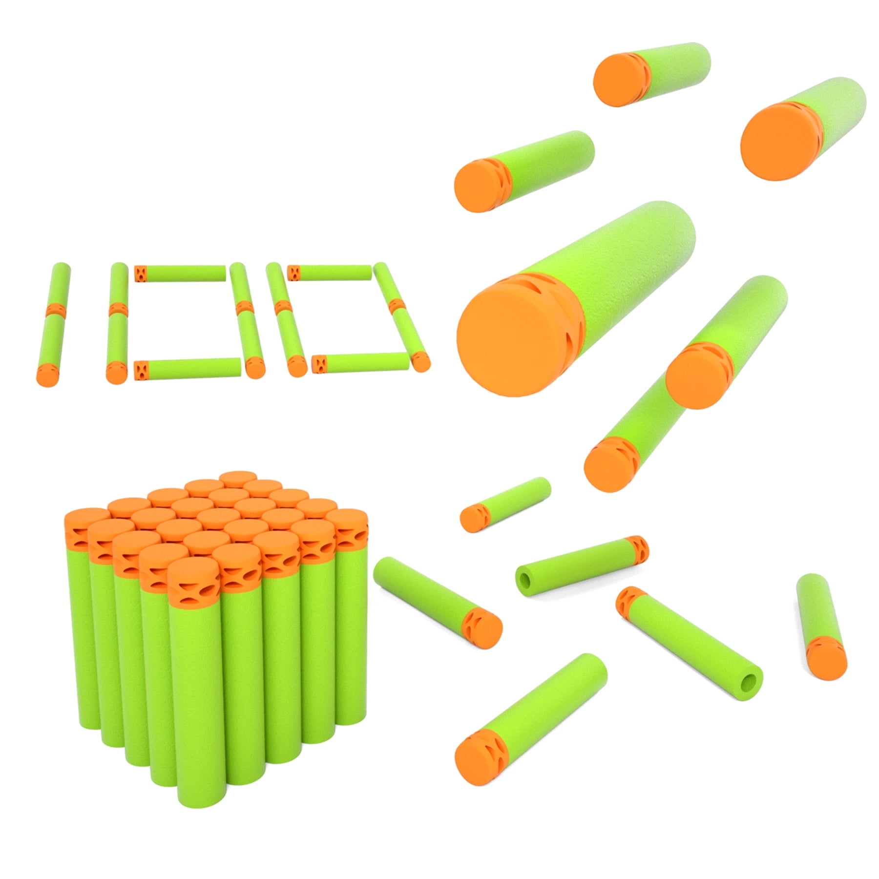 BOROLA 100Pcs Hollow Out Soft Foam Refill Waffle Darts Compatible for Nerf Elite Series Blasters ...