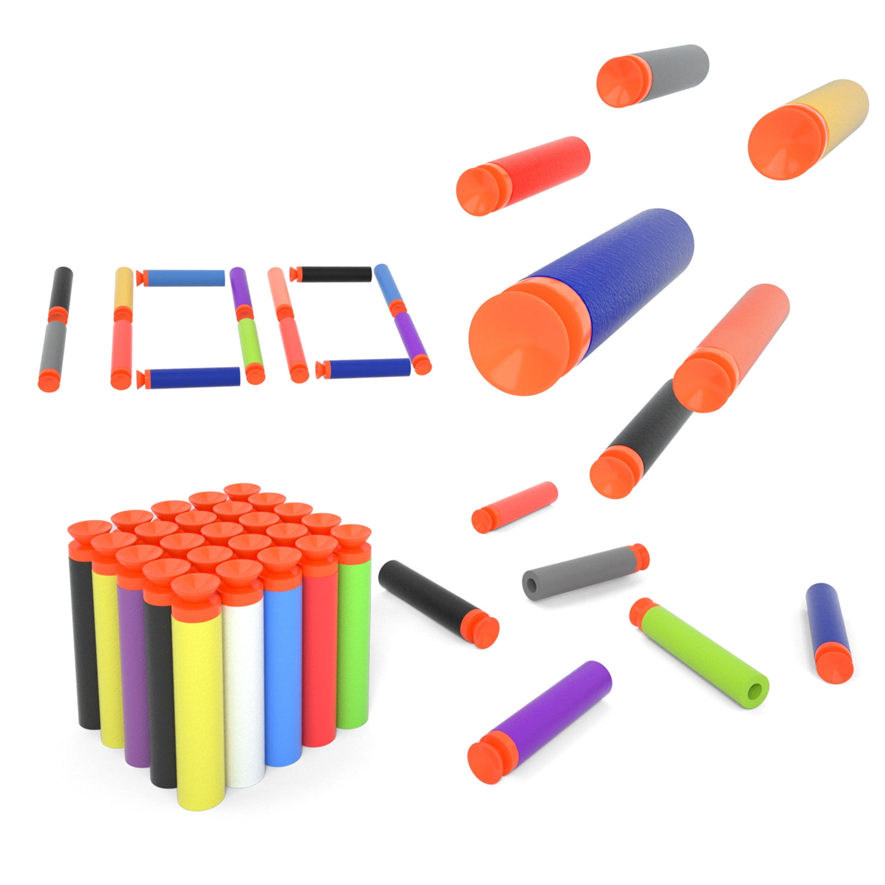 BOROLA 100pcs 7.2cm Refill Bullet Darts Compatible for Nerf Elite ...