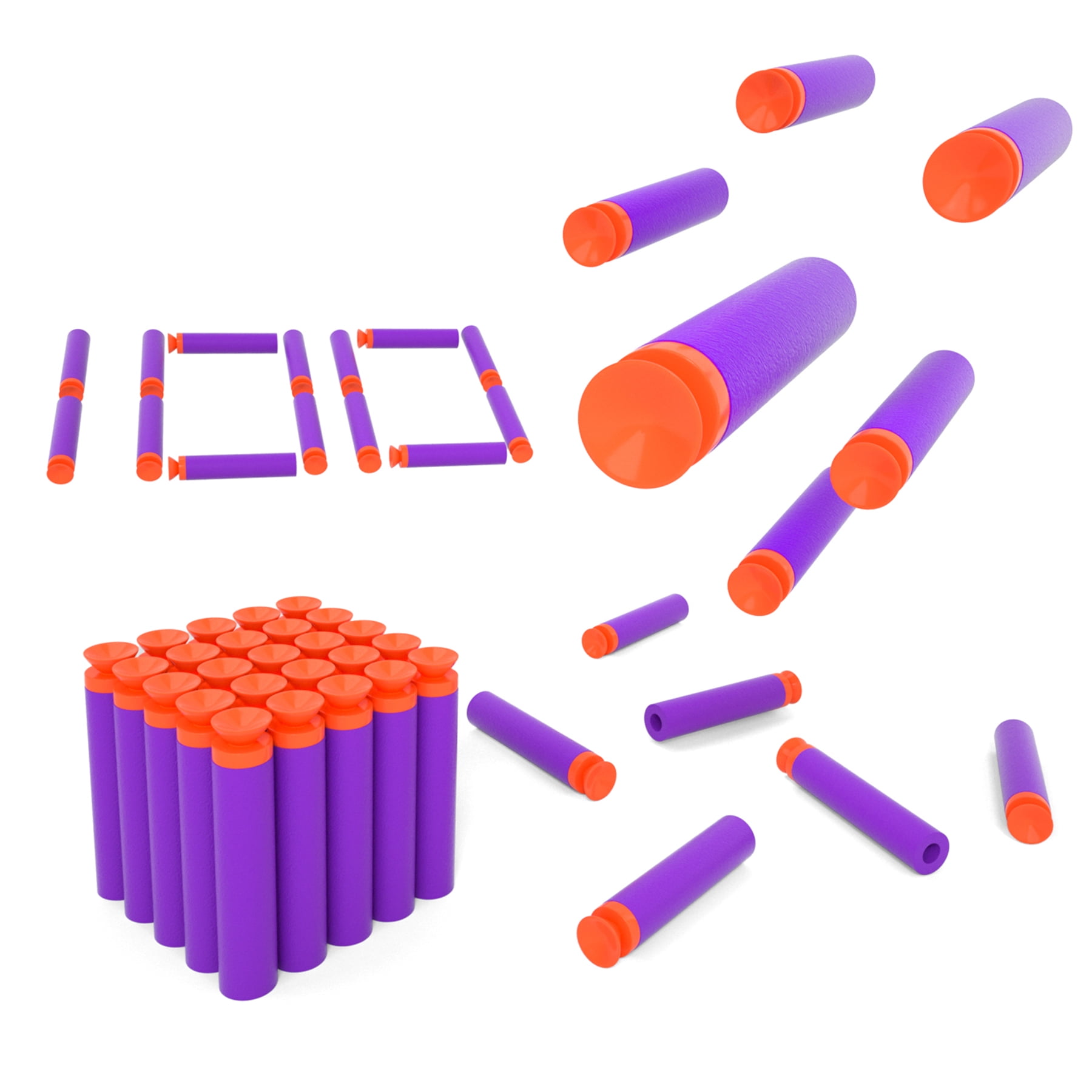 BOROLA 100pcs 7.2cm Refill Bullet Darts Compatible for Nerf Elite Series Blasters Kid Toy Gun ...