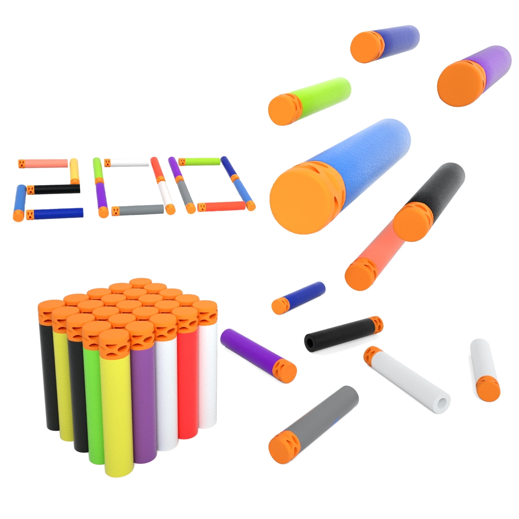 BOROLA 200Pcs Hollow Out Soft Foam Refill Waffle Darts Compatible for Nerf Elite Series Blasters ...