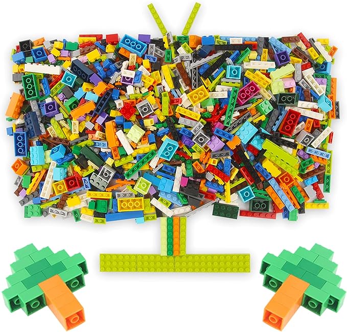 BOROLA 500 Pcs Building Block Toys Multiple Creative Shapes Multi Color Stackable Children's ...