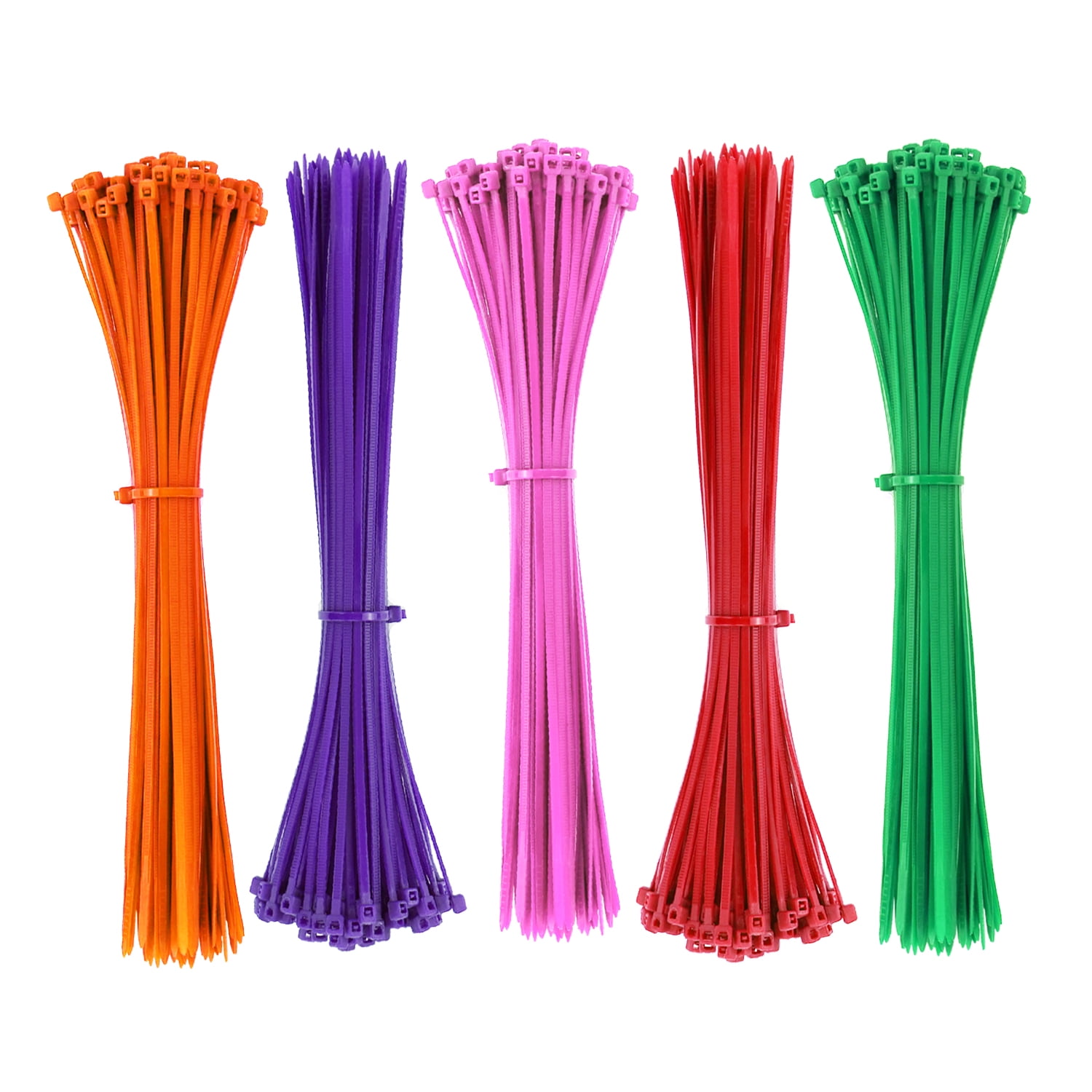 BOROLA Colorful Cable Zip Ties, 100 Packs Self Locking Wire Ties, Perfect for Home, Office ...