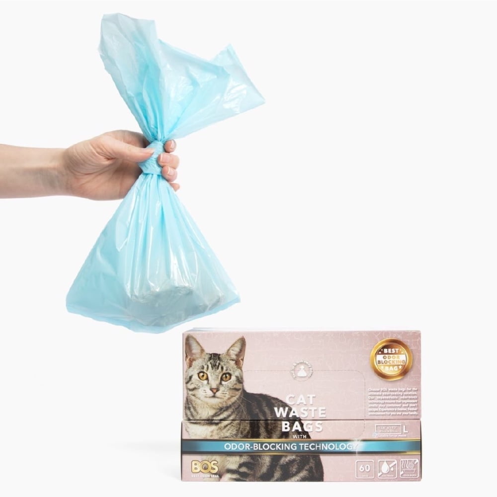 BOS Odor-Sealing Cat Poop Bags for Pet Waste & Kitty Litter - 180 ...