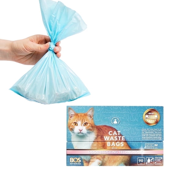 BOS Odor-Sealing Cat Poop Bags, 90 bags, Light blue - Walmart.com
