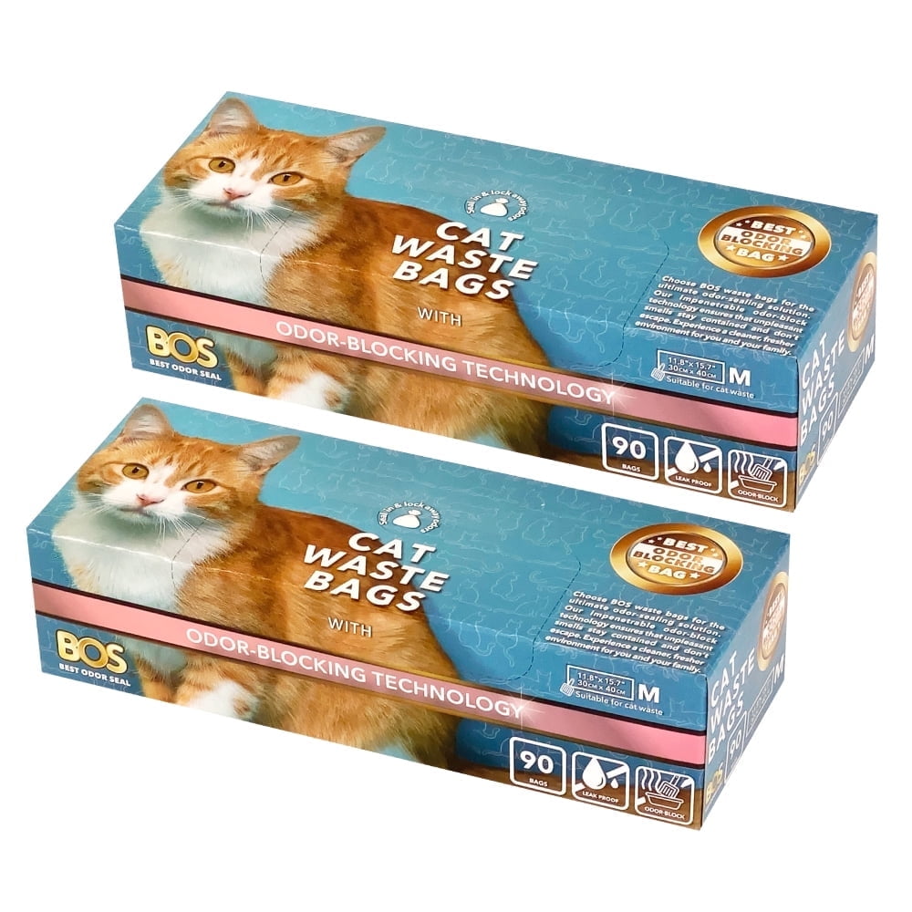 BOS Odor-Sealing Cat Poop Bags for Pet Waste & Kitty Litter - Disposal ...