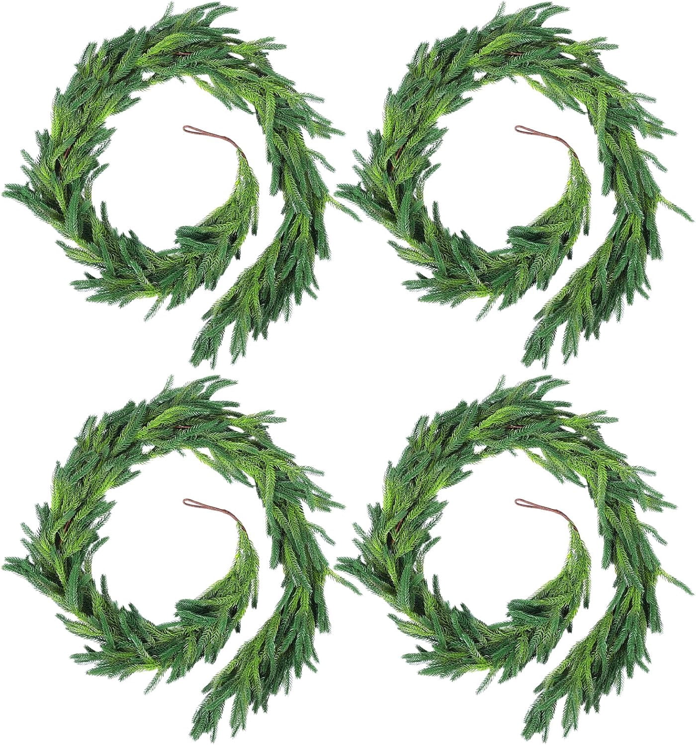 BOSALY Artificial 6FT Christmas Norfolk Pine Garlands, Real Touch Faux ...