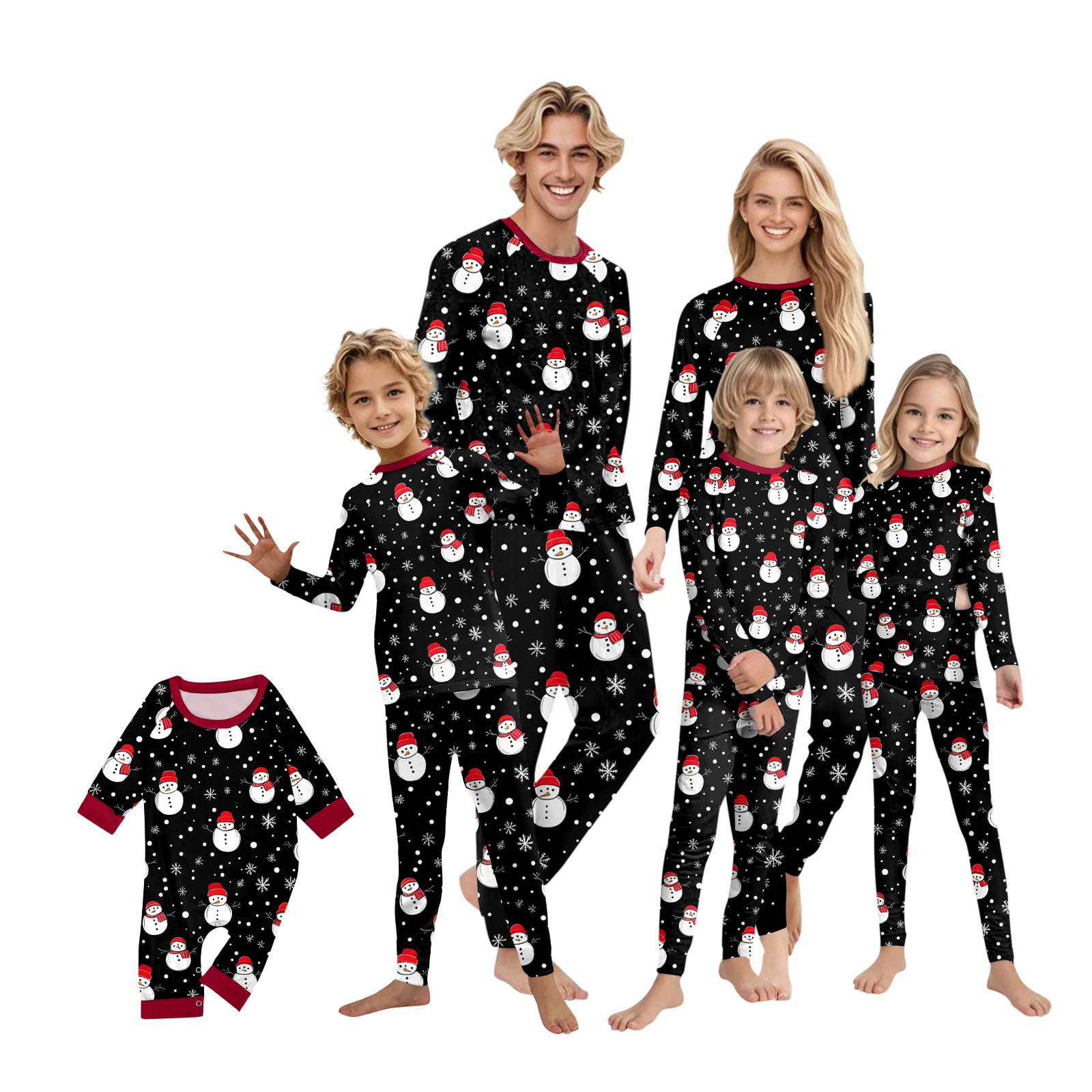 BOSALY Cartoon Matching Family Christmas Pajamas Sets, Fun All-over ...