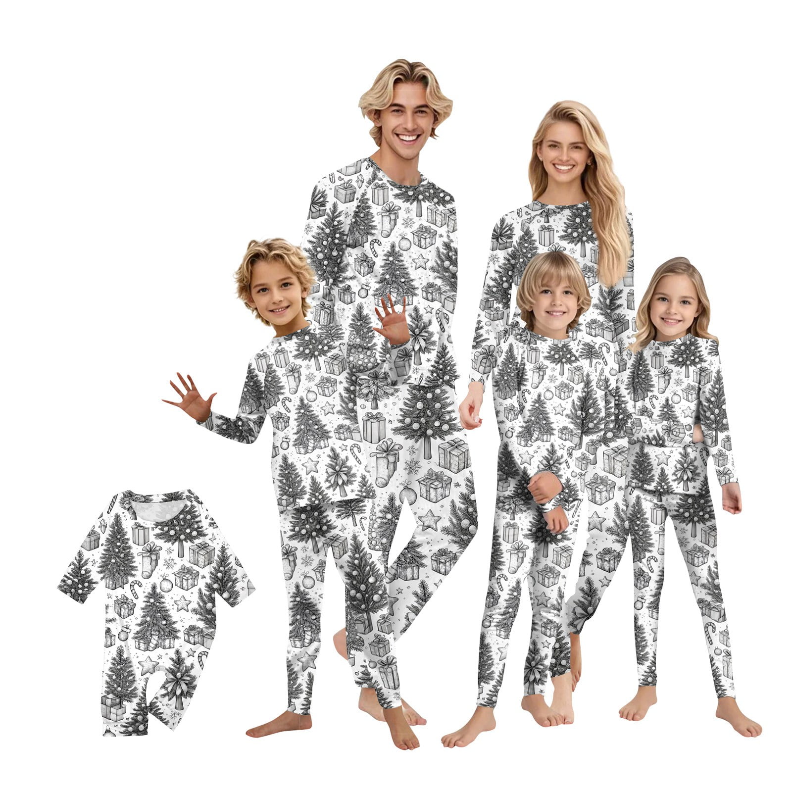 BOSALY Colorable Family Christmas Pajamas Matching Sets, Unique DIY ...