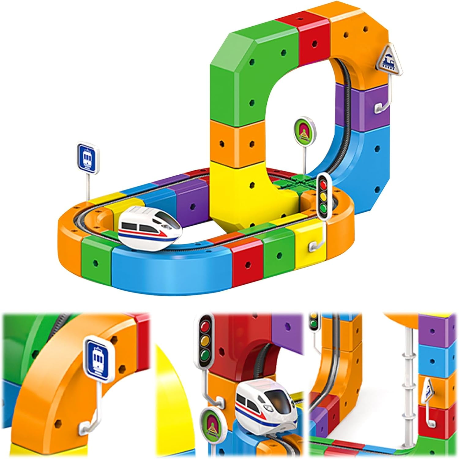 BOSALY Electric Magnetic Train Track Set, Train Track Building Toy Set ...