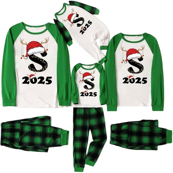 BOSALY Family Christmas Pajamas Matching Sets 2025, Initials 26 Letter ...