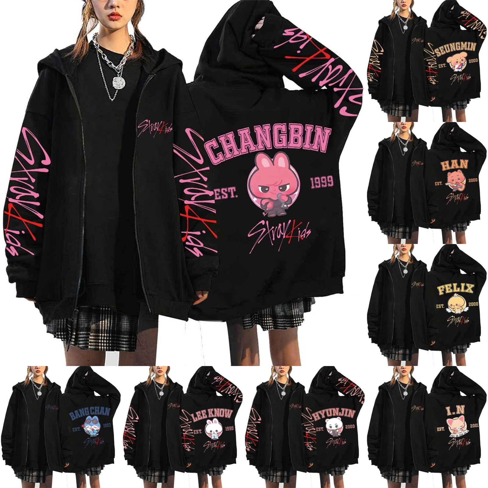 BOSALY Idol Boy Group Stray Kids Hoodies, Fun SKZOO Design Sweatshirts ...