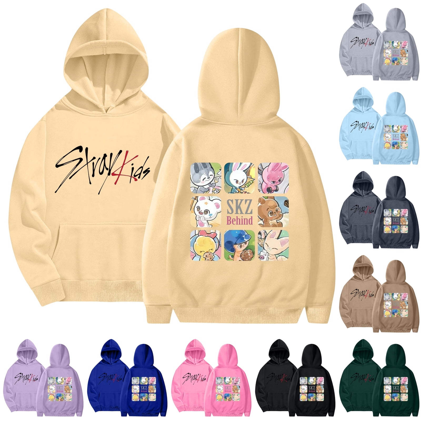 BOSALY Idol Group Stray Kids Hoodies, SKZOO Pattern Sweatshirts for ...